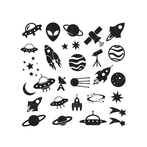 Space SVG. PNG. Cricut Cut Layered Files. Silhouette Files. - Etsy