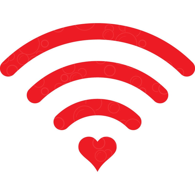 Wi-fi With Heart SVG, PNG, Cute Wi-fi SVG, Wifi Svg, Wi-fi Clipart, Wi ...
