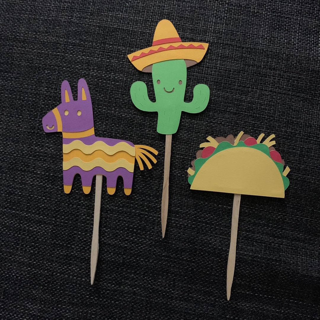Fiesta Theme Cupcake Toppers - Etsy