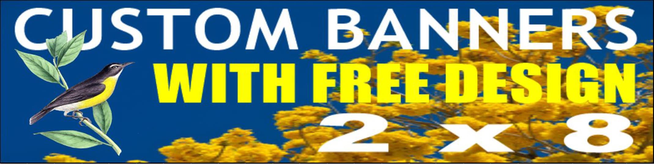 Custom Vinyl Banner 8ft x 2ft Full Color Custom Printed Banner | Etsy