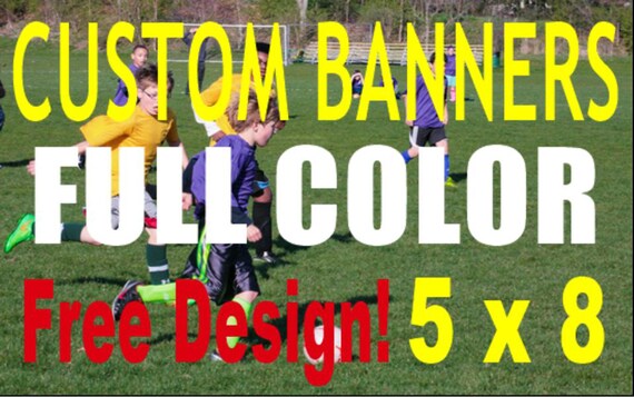 Custom Vinyl Banner 8ft X 5ft Full Color Custom Printed Banner | Etsy