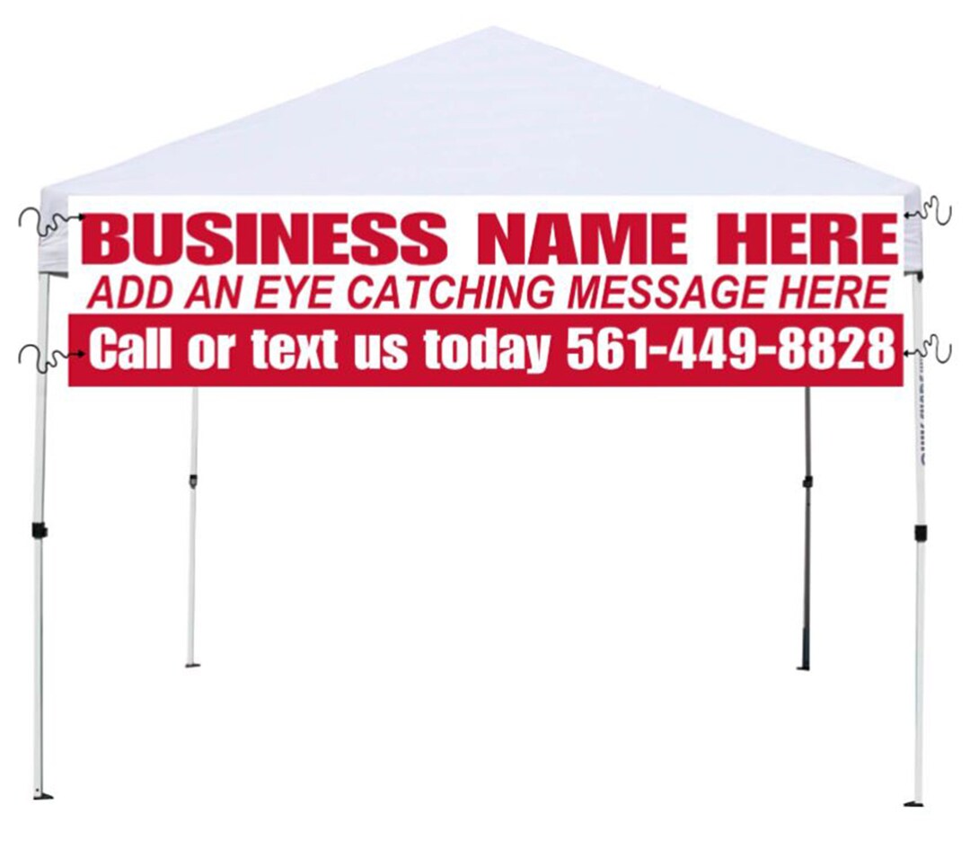 Canopy Vinyl Banner 9 1/2ft X 2ft Full Color Custom Printed Banner Full ...