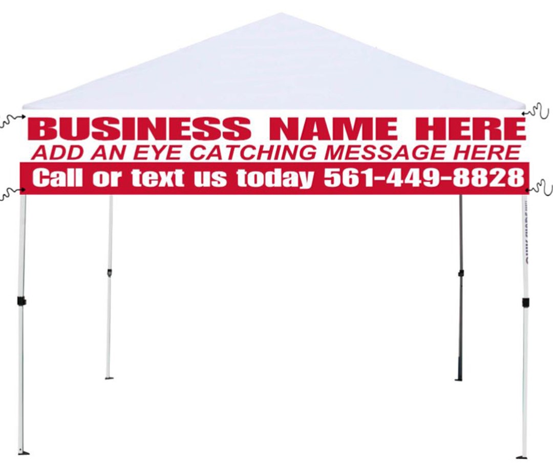 Tent Banner 10ft X 1 1/2ft Full Color Custom Printed Vinyl Banner Full ...