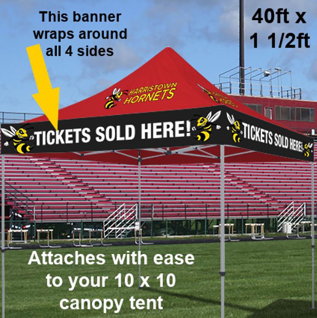 Wrap Around Tent Banner 40ft X 1 1/2 Ft Full Color Custom Printed Vinyl ...