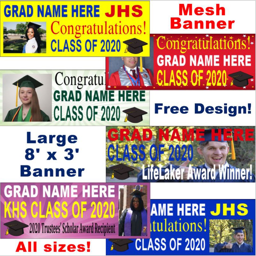 Custom Graduation Mesh Banner With Your High School or College Senior ...