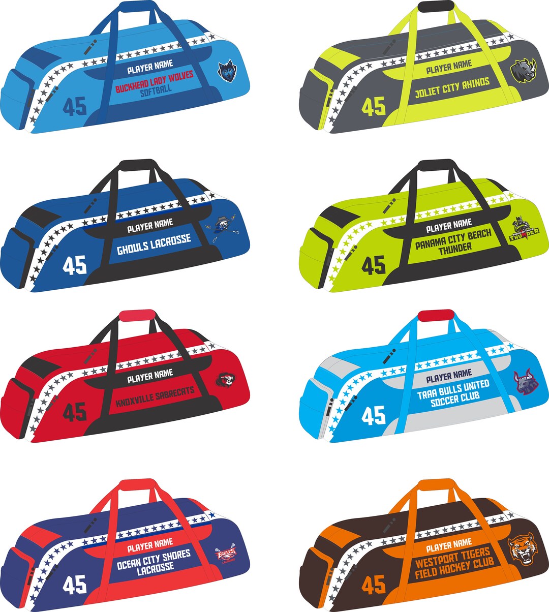 Custom 28" Sports Gear Bag Personalized for Your Player And/or Full ...