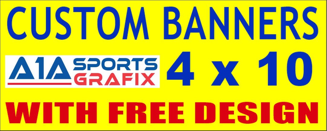 Custom Vinyl Banner 10ft X 4ft Full Color Custom Printed Banner Full ...