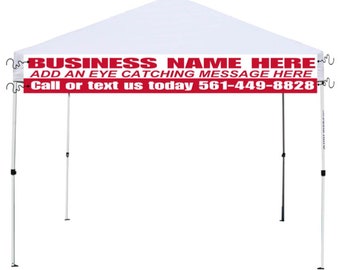 Canopy Vinyl Banner 9ft X 1ft Full Color Custom Printed Banner Full Kit ...