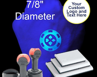 5/8" Round UV Glow in the Dark Hand Stamping Kit - Custom Stamp, Ink ...