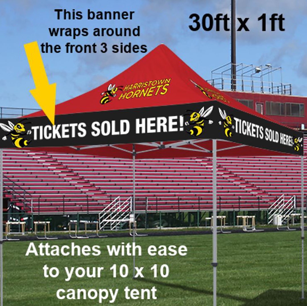 Wrap Around Tent Banner 30ft X 1ft Full Color Custom Printed Vinyl ...