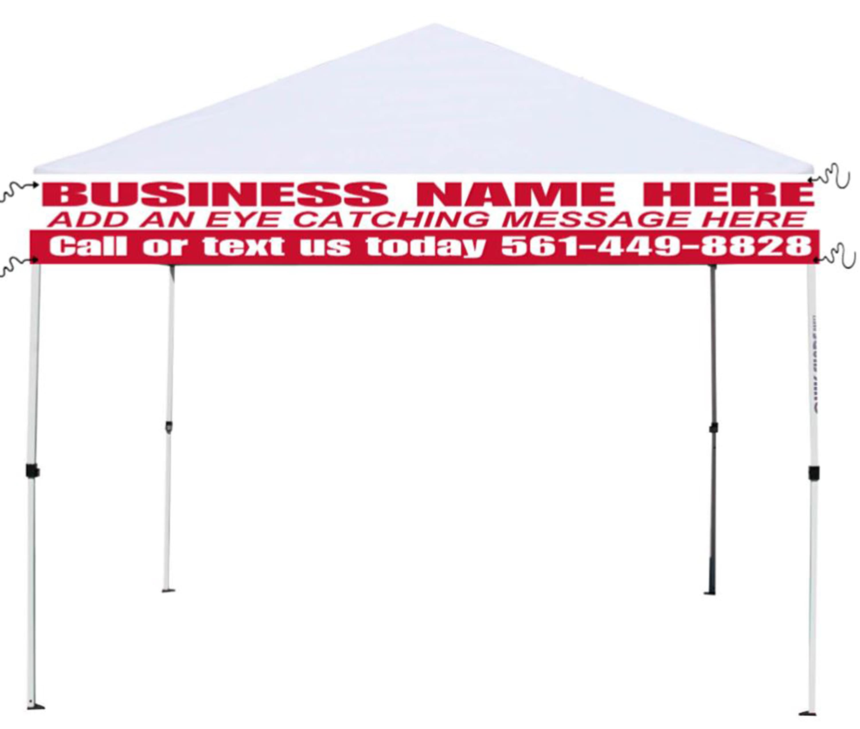 Tent Banner 10ft X 1ft Full Color Custom Printed Mesh Banner Full Kit ...