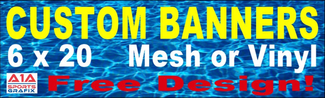 Custom Mesh Banner 20ft X 6ft Full Color Custom Printed Banner Full Kit ...