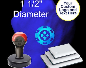 5/8 Round UV Glow in the Dark Hand Stamping Kit Custom Stamp, Ink Pad ...