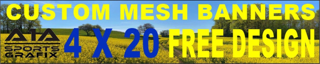 Custom Mesh Banner 20ft X 4ft Full Color Custom Printed Banner Full Kit ...