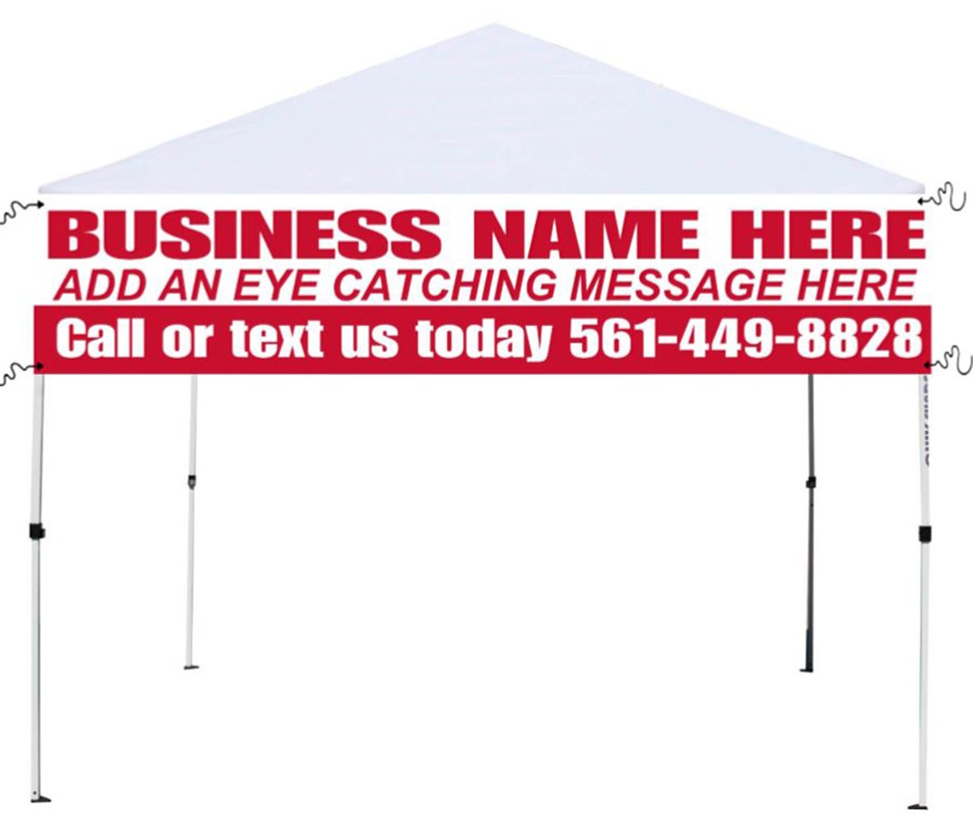 Tent Banner 10ft X 2ft Full Color Custom Printed Mesh Banner Full Kit ...