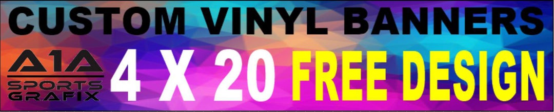 Custom Vinyl Banner 20ft X 4ft Full Color Custom Printed Banner Full ...