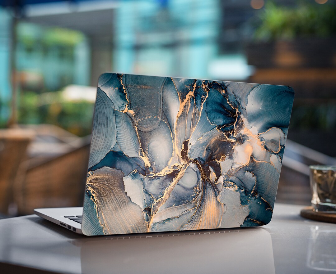 Blue Gray Stains Stickers Laptop 15.6 Inch Decal Lenovo Skin Acer Asus ...