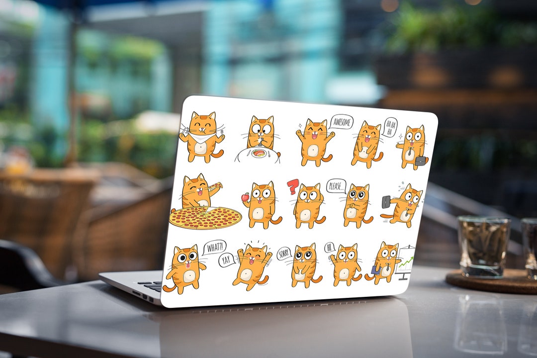 Set Cute Cats Skin MacBook Laptop Hp Lenovo Asus Ginger Cat - Etsy