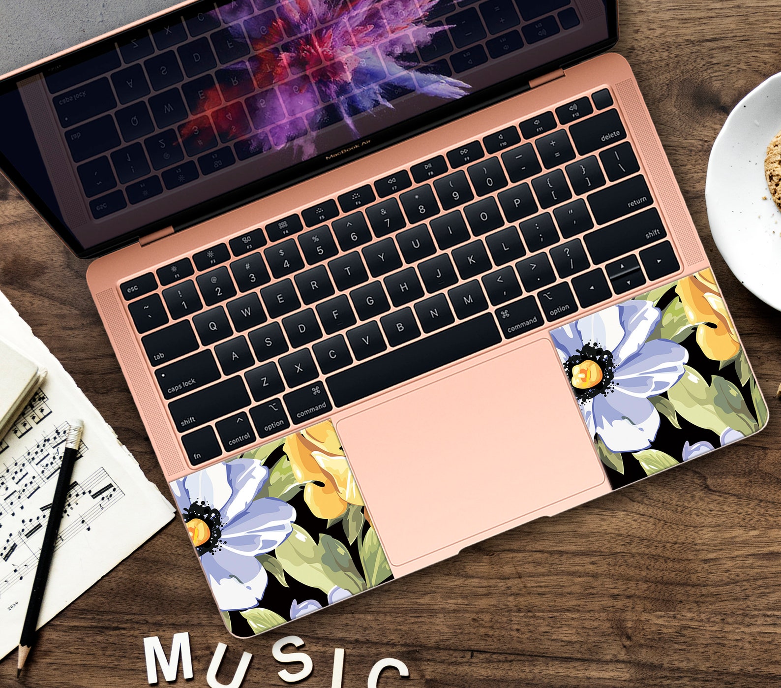 Blossom Yellow Blue Flowers Universal Laptop Skins Notebook | Etsy