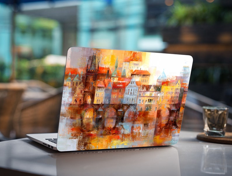 Skyline Laptop Skins Notebook HP Watercolor City Reflection | Etsy