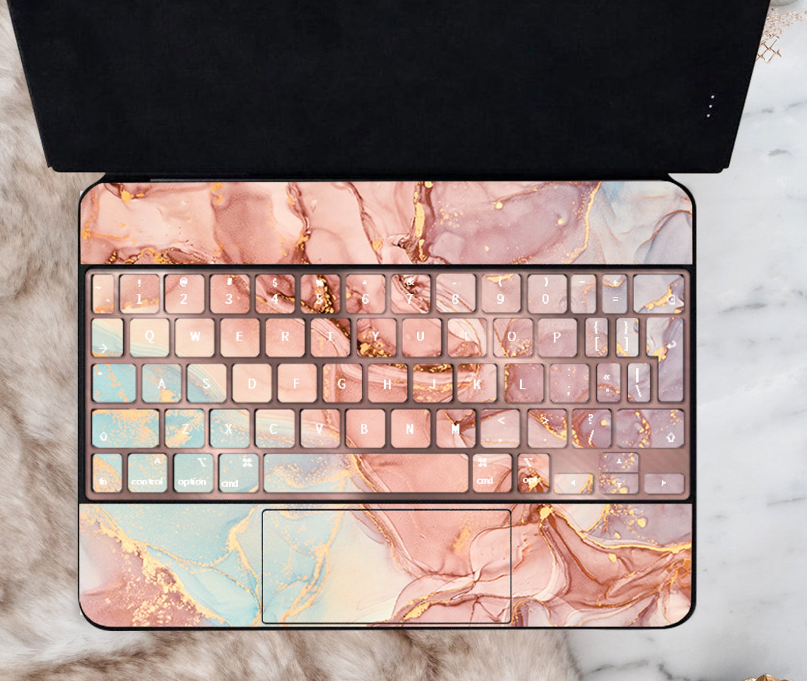 Ipad Keyboard Pink Marble Skin Ipad 11 Gen 1/2/3 Magic | Etsy