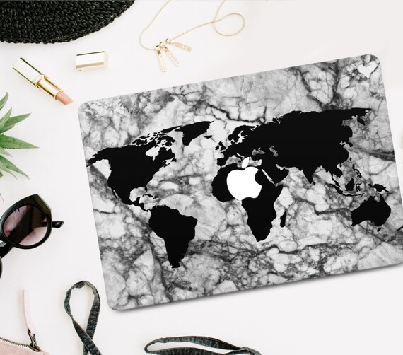 World Map Skins Macbook 12 Inch Pro 15 Retina 2019 Black | Etsy