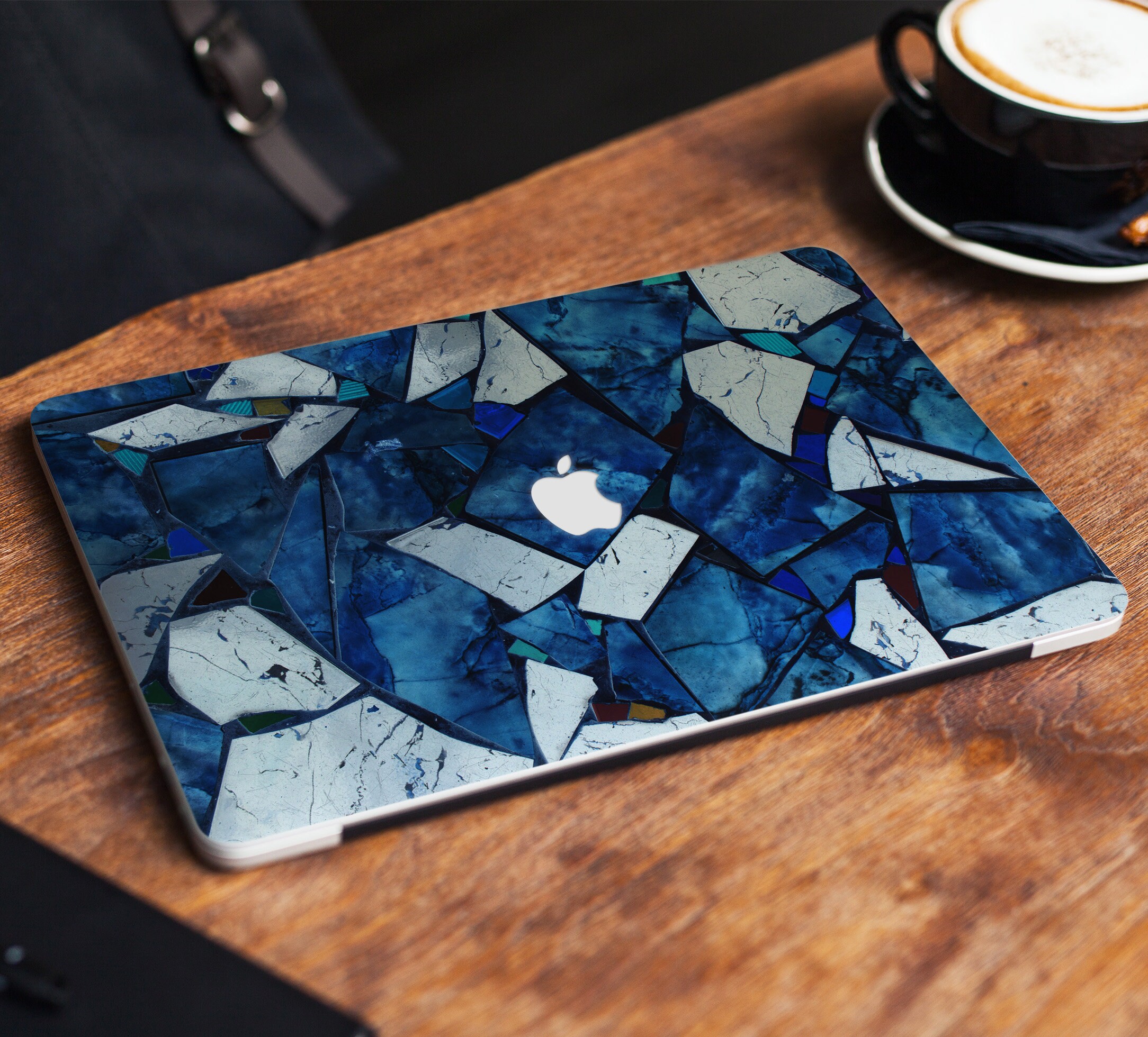 Blue Cracked Marble Macbook 12 inch Pro 15 Retina 2018 Macbook | Etsy