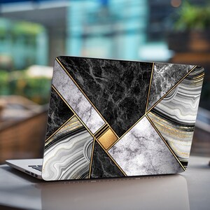 Geometry Gray Marble Print Skin Laptop Hp Lenovo Asus Sticker Notebook ...