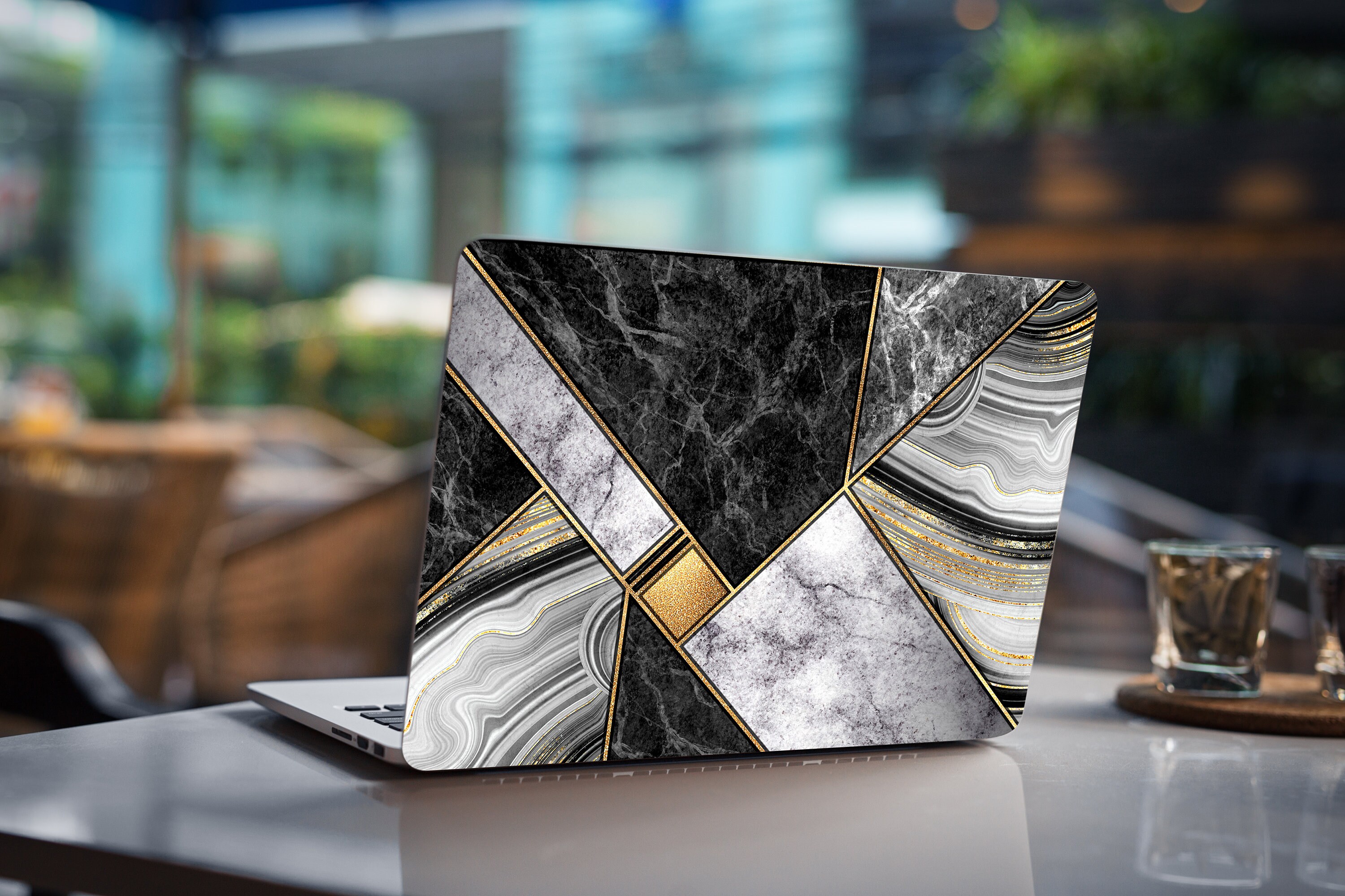 Geometry Gray Marble Print Skin Laptop Hp Lenovo Asus Sticker | Etsy