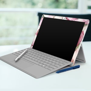 Blossom Pink Flowers Microsoft Surface Book 2 Skins Green Leaves Laptop ...