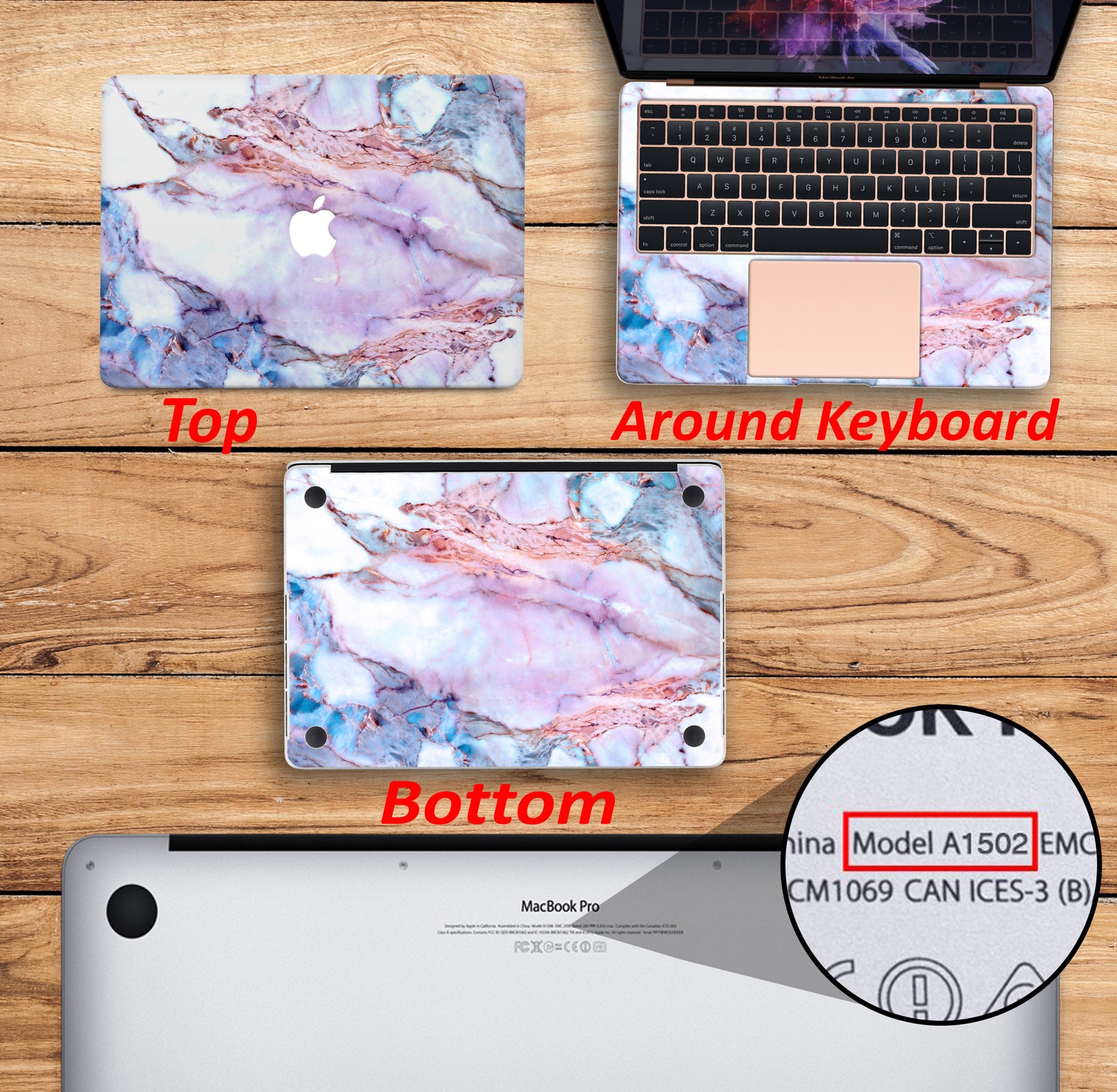 Geometric Pink Marble Macbook Air 11 Pro 15 Retina Black White | Etsy