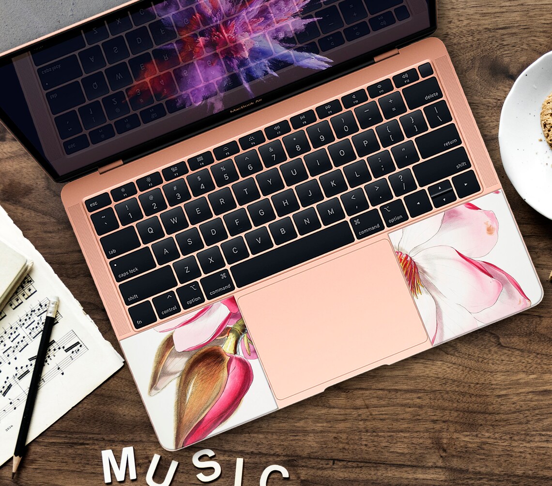 Flowers Laptop Skins Sticker Green Leaf Notebook Vinyl Decal - Etsy