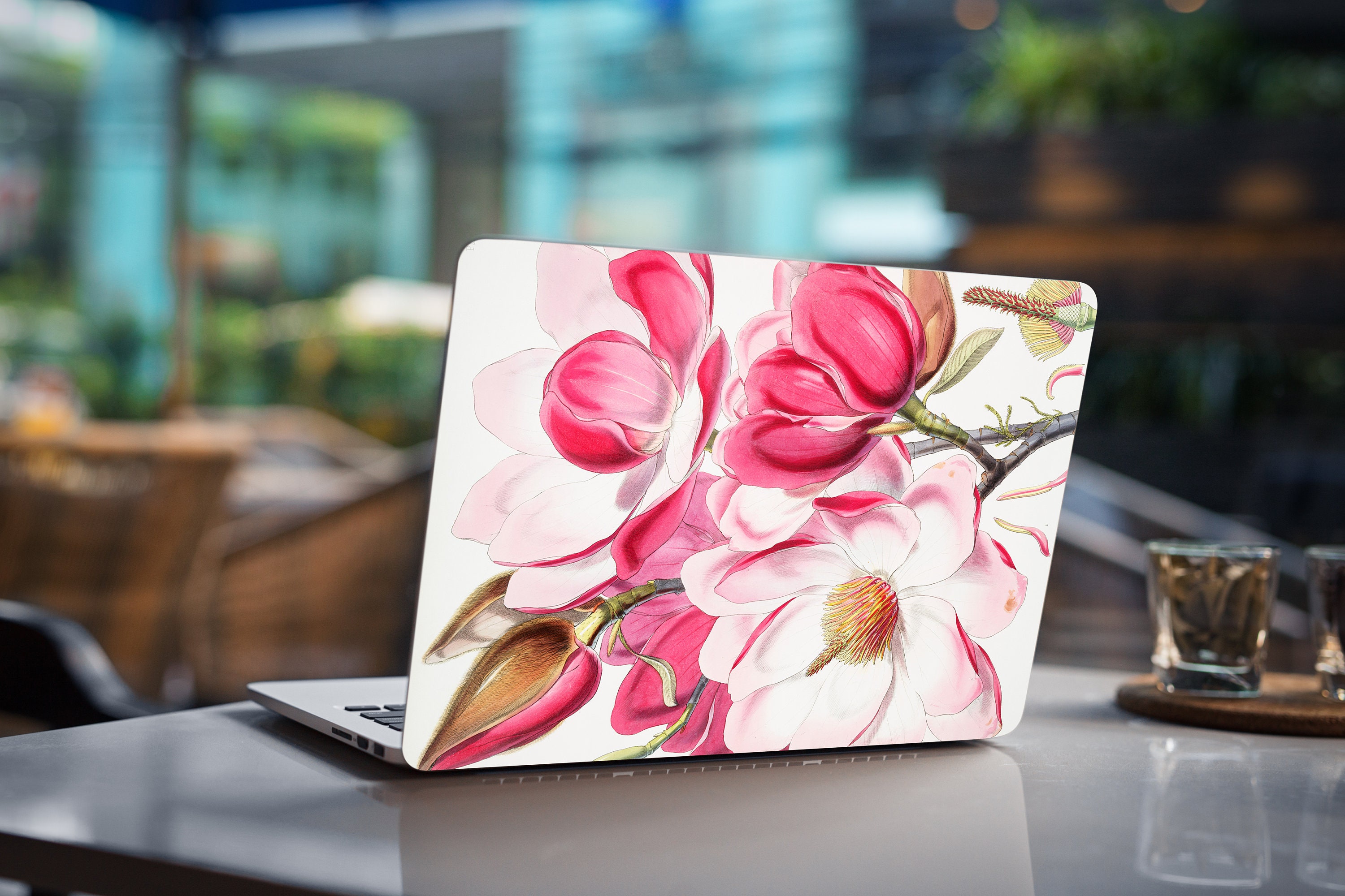 Flowers Laptop Skins Sticker Green Leaf Notebook Vinyl Decal - Etsy