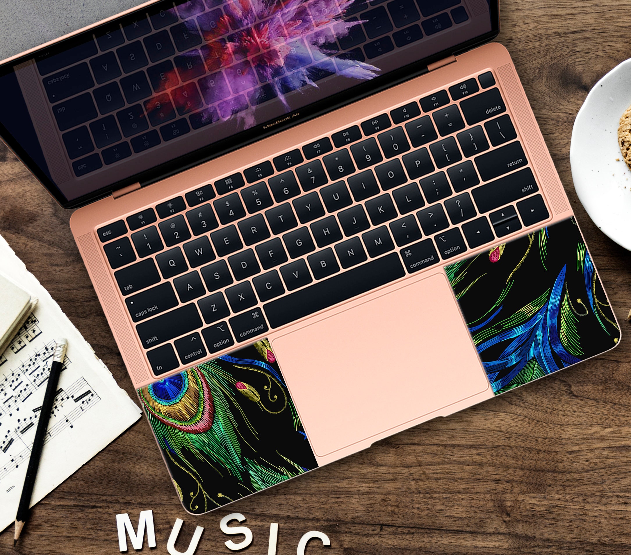 Peacock Feather Laptop Skins Notebook Vinyl Decals Dell Hp - Etsy