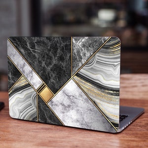 Geometry Gray Marble Print Skin Laptop Hp Lenovo Asus Sticker Notebook ...