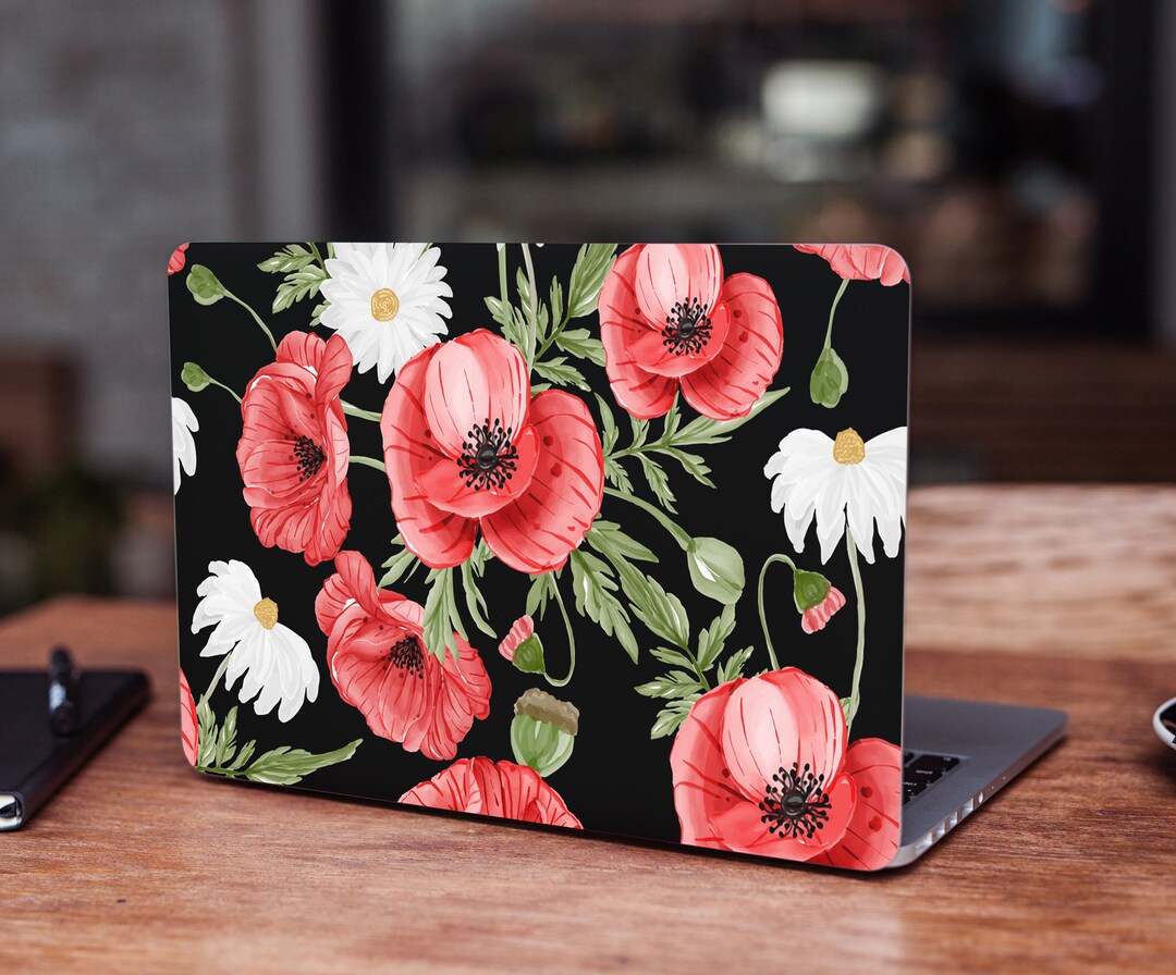 Blossom Flowers Universal Laptop Skins Notebook Poppy Flowers Pattern ...