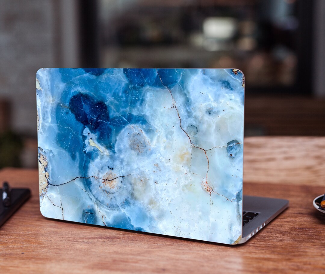 Light Blue Marble Laptop Skins Lenovo Asus Lenovo HP White - Etsy