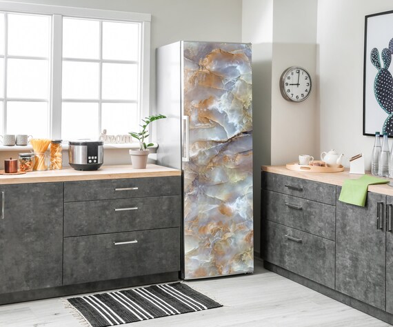 Brown Marble Refrigerator Skins Marble Pattern Fridge Wraps - Etsy