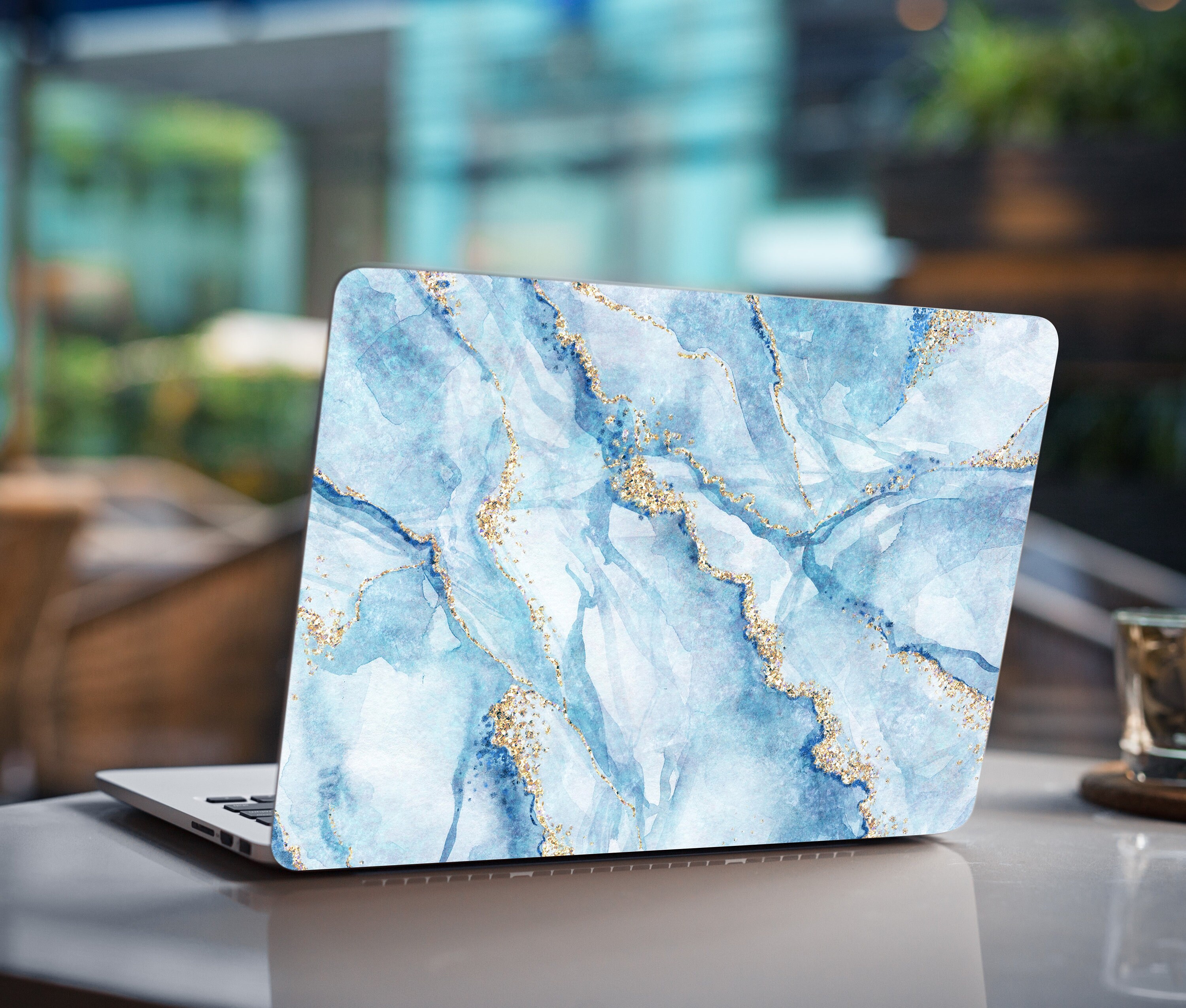 Light Blue Marble Laptop Skins HP Lenovo Acer Full Coverage | Etsy