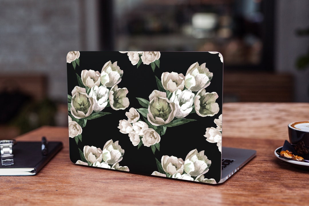 White Flowers Tulip Laptop Skins Notebook Vinyl Decals Dell Hp Lenovo ...