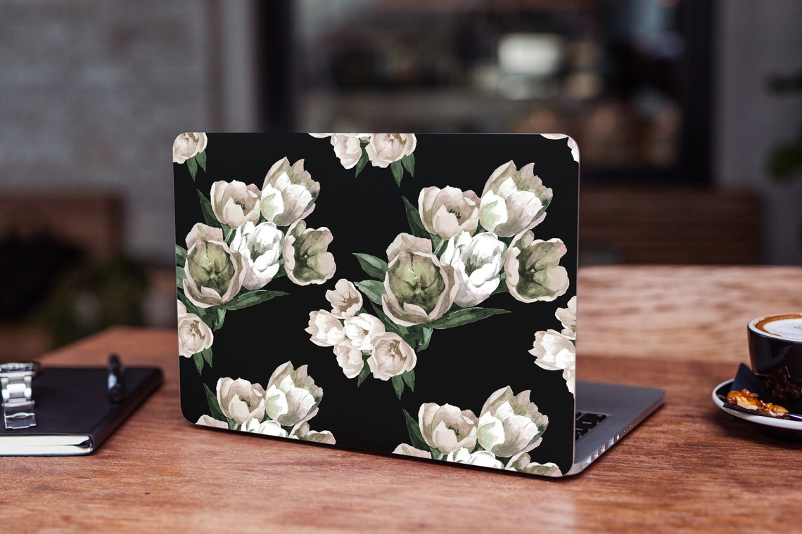 White Flowers Tulip Laptop Skins Notebook Vinyl Decals Dell Hp | Etsy