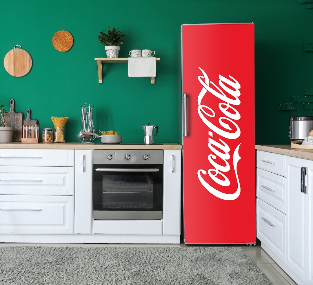 Drink Red Pattern Decals Fridge Vintage Fridge Wrap Decal Fridge ...