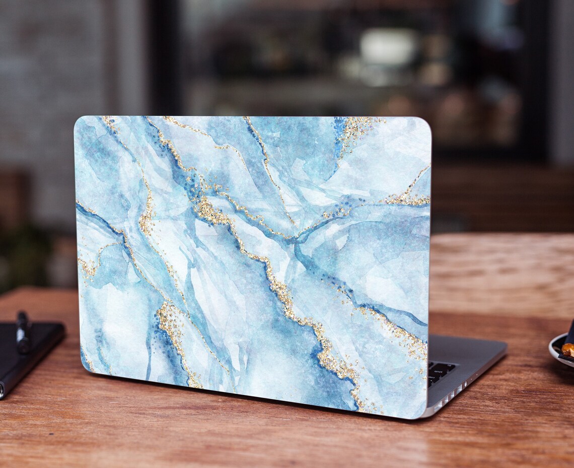 Light Blue Marble Laptop Skins HP Lenovo Acer Full Coverage | Etsy