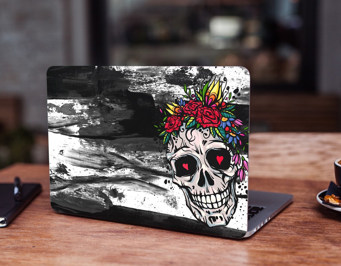 Skull in Flowers Skins Laptop Hp Lenovo Asus Stickers Notebook | Etsy