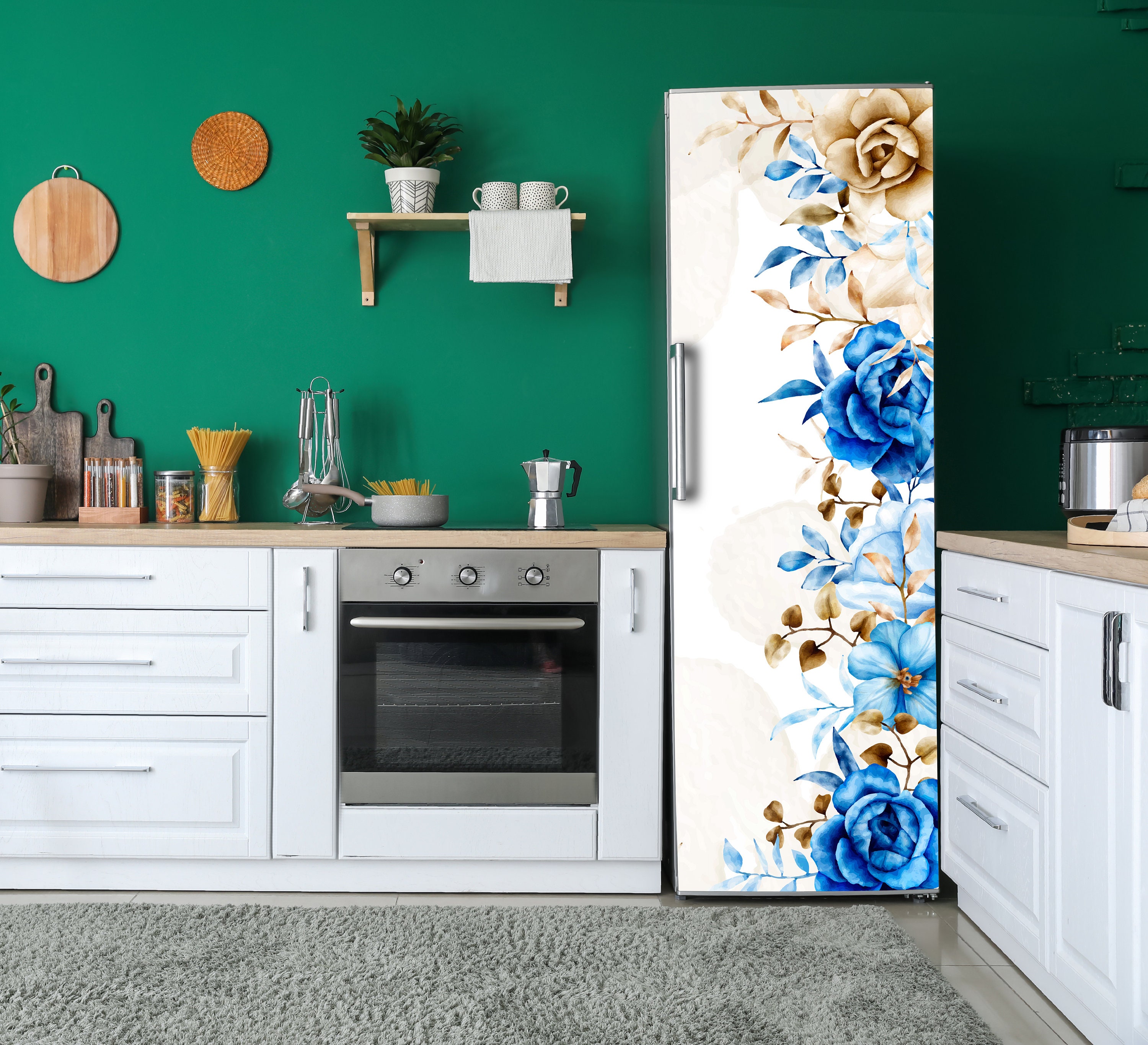 Refrigerator Wrap Side by Side Flowers Fridge Wrap Vinyl - Etsy