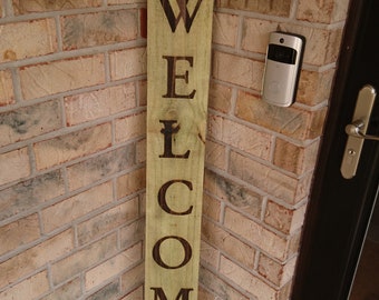 Two Sides Tall Outdoor Welcome Sign for Front Door With Paw - Etsy