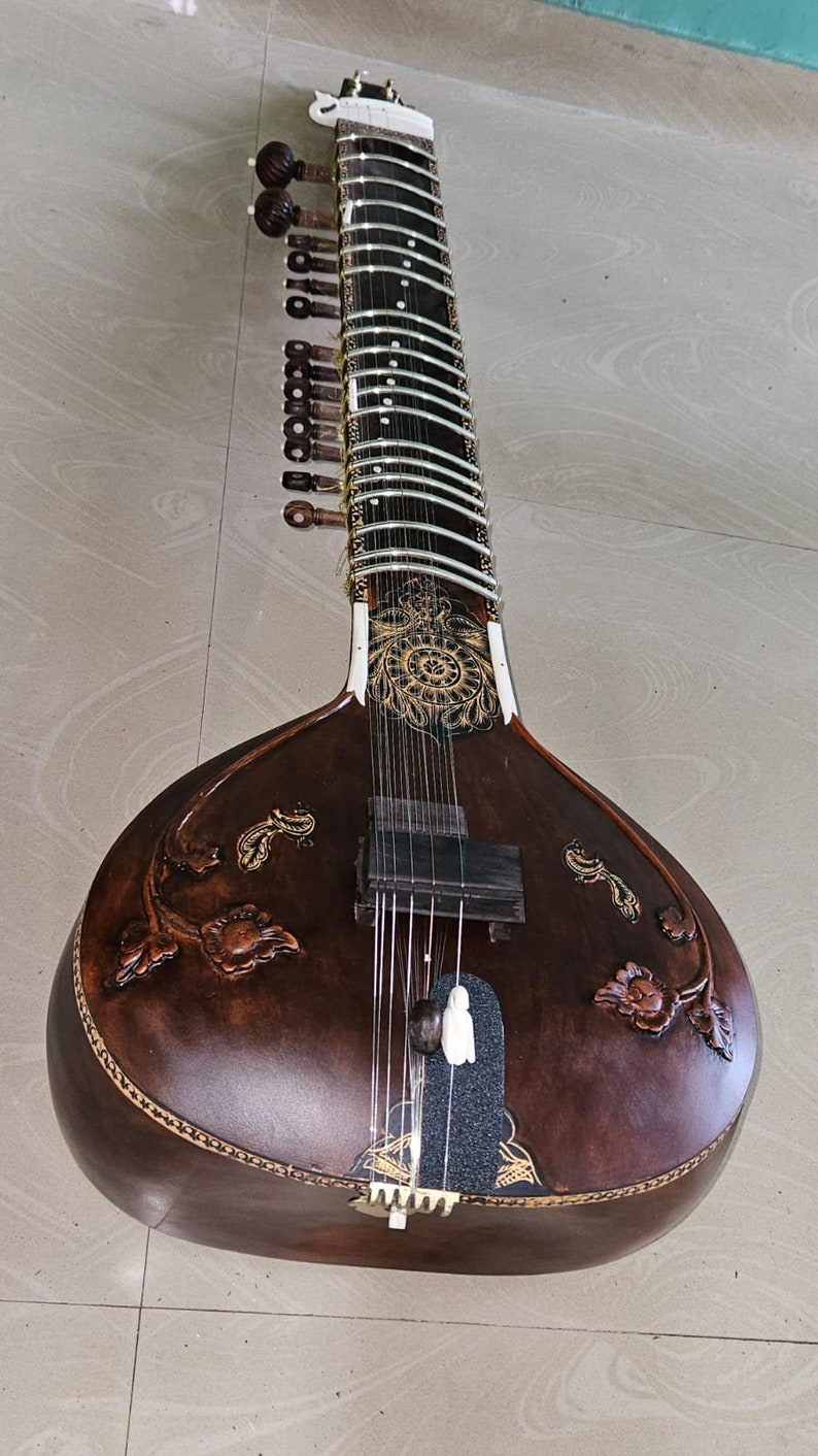 TRAVEL SITAR Kinnar Seen Style Black Pearl - Etsy