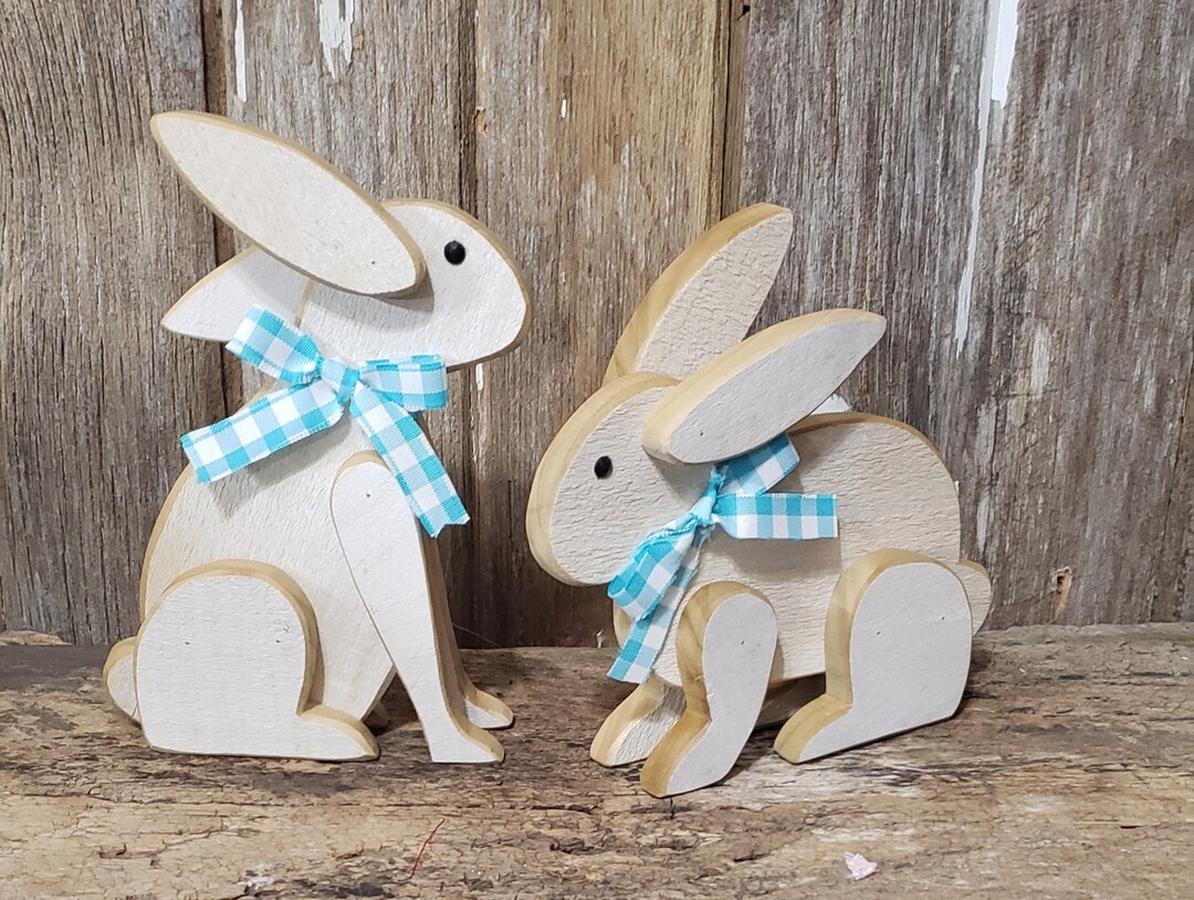 Rustic Wood Rabbit, White Rabbit, Easter Rabbit, Farmhouse Decor ...
