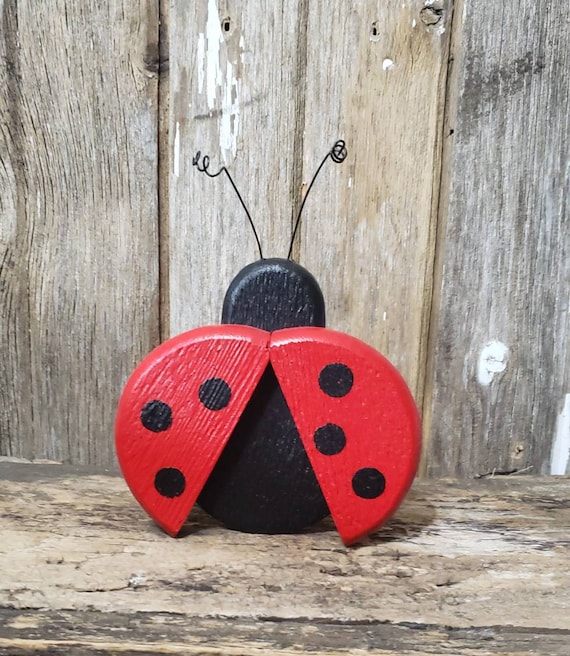 Wood Ladybug Ladybug Red Ladybug Spring Decor Wood Spring - Etsy