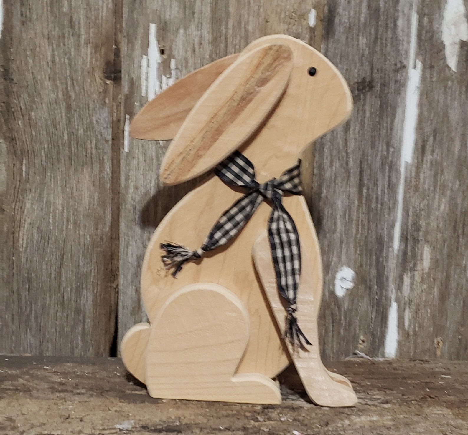 Primitive Wood Rabbit Rustic Wood Rabbit White Rustic Bunny | Etsy